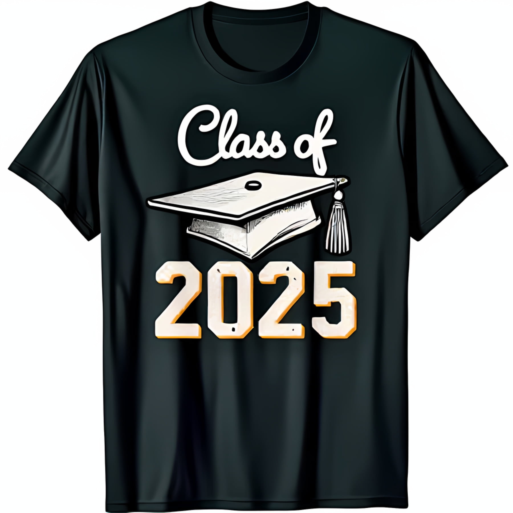 Class of 2025 Graduation T-Shirt Black Tee with Cursive Design ...