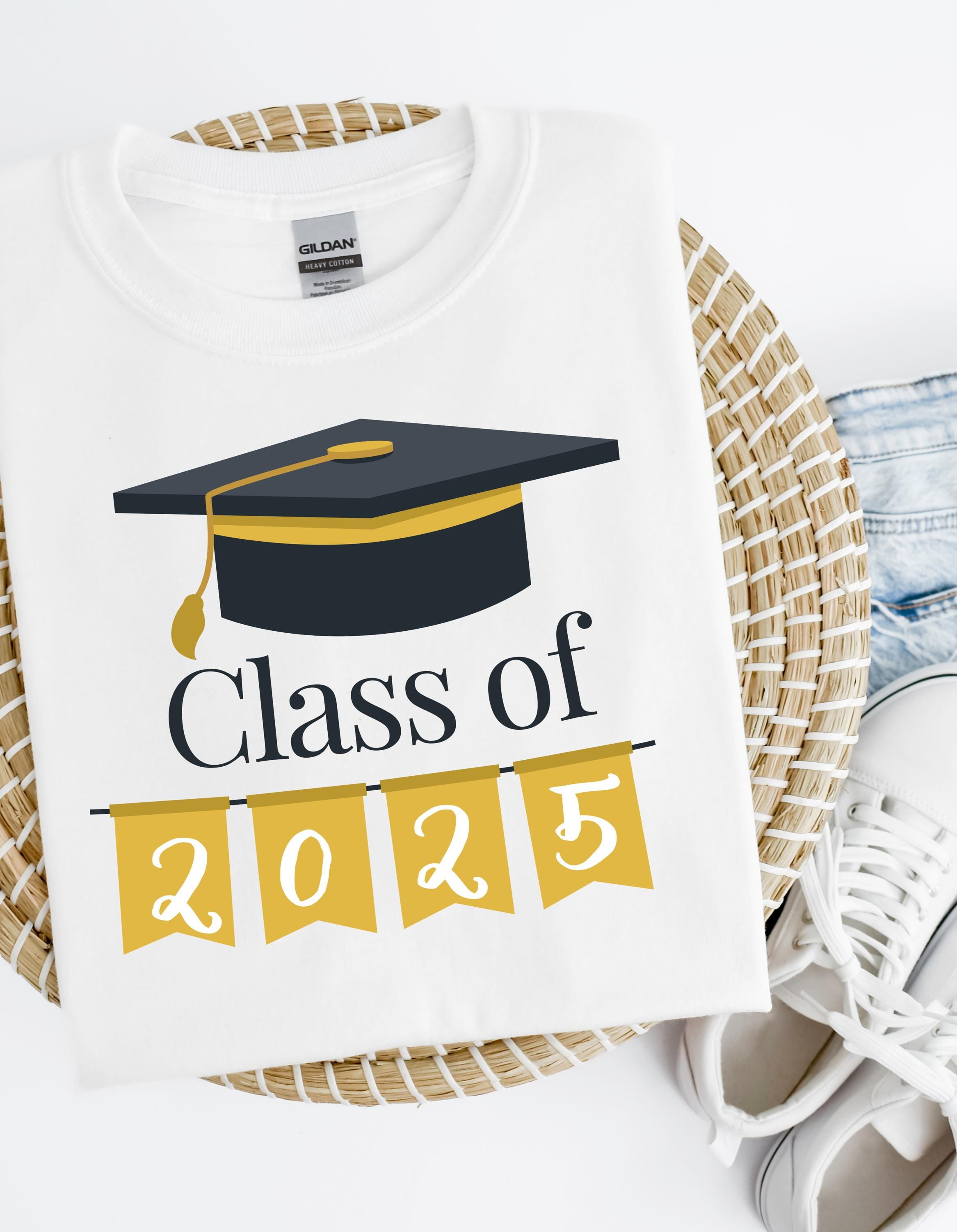 Class of 2025 Graduation T-shirt, Senior Cap Banner Tee, High School or ...