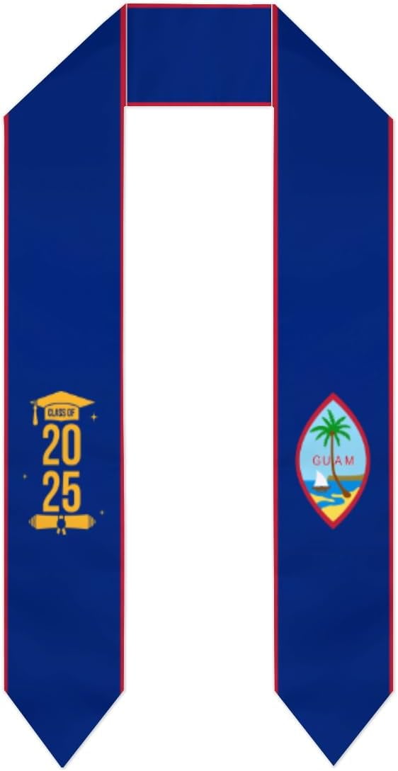 Class of 2025 Guam Flag Graduation Stoles Shawls Sash International ...
