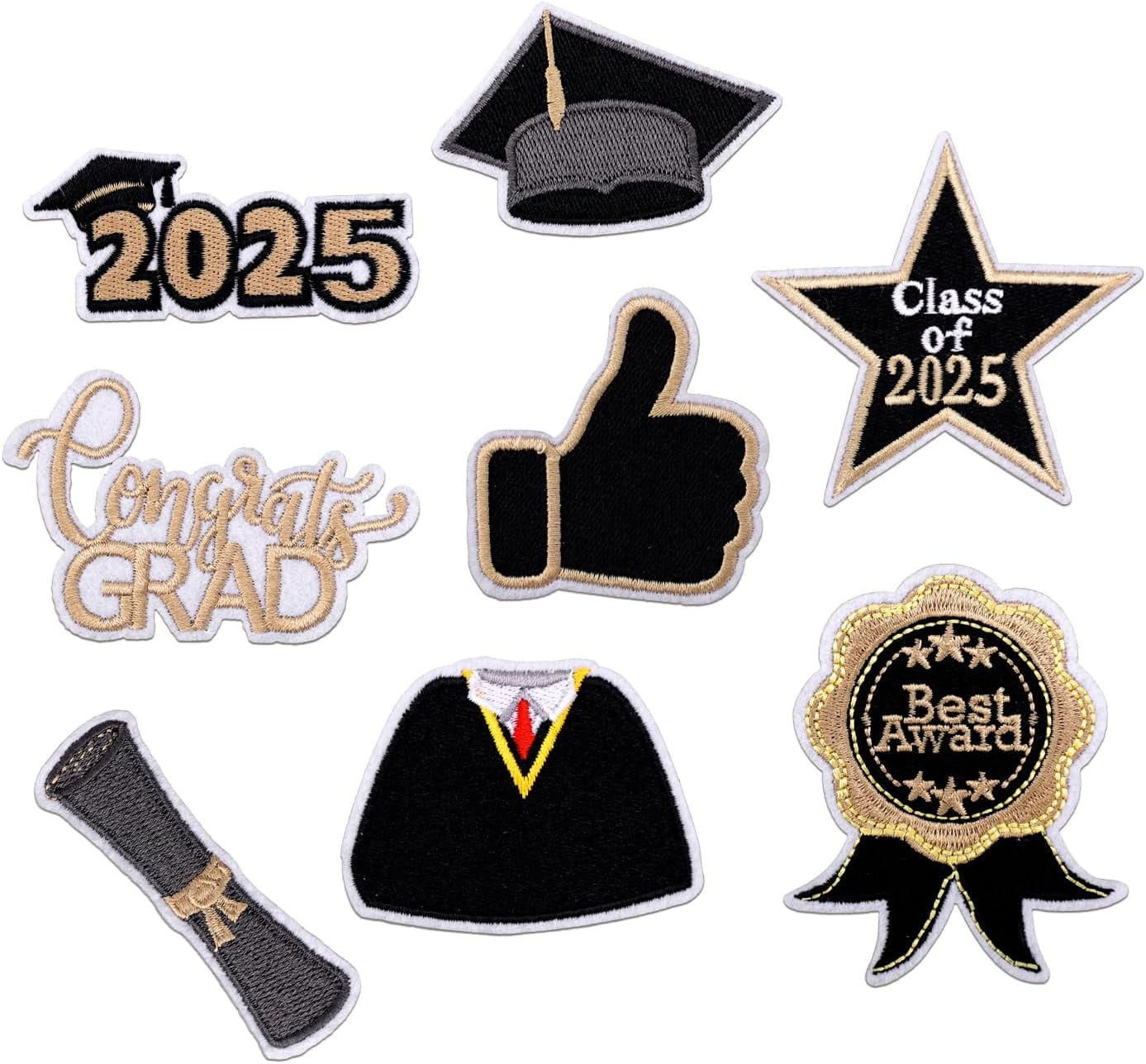 Class of 2025 Iron on Patches 8pcs Graduation Patches Sew on Congrats ...
