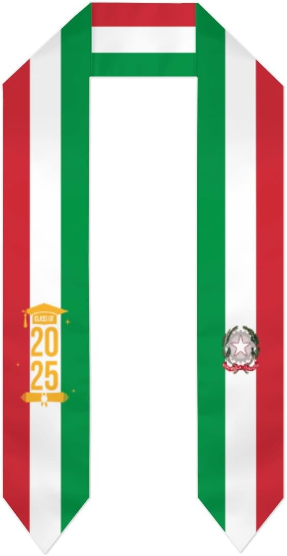 Class of 2025 Italy Flag Graduation Stoles Shawls Sash International ...