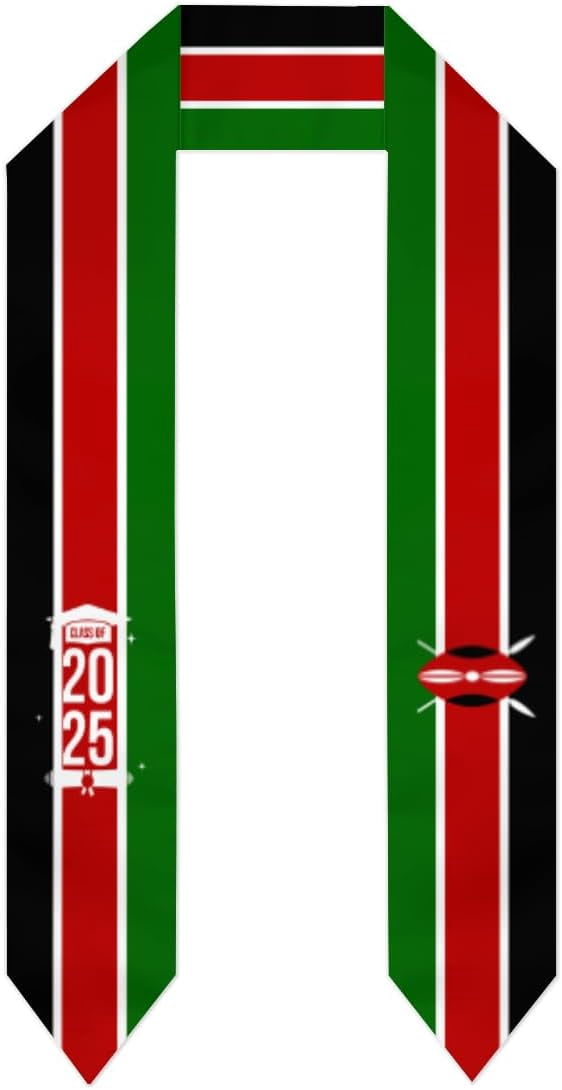 Class of 2025 Kenya Flag Graduation Stoles Shawls Sash International ...