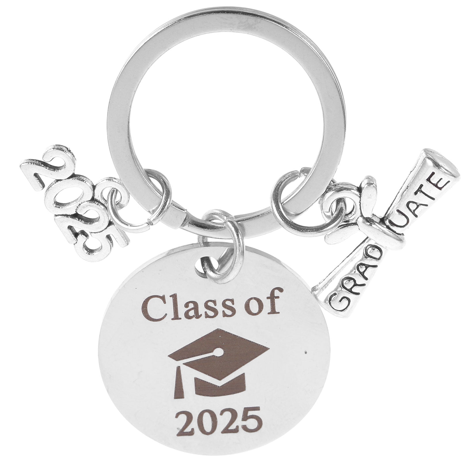 Class of 2025 Keychain Stainless Steel Key Ring Graduation Charm ...