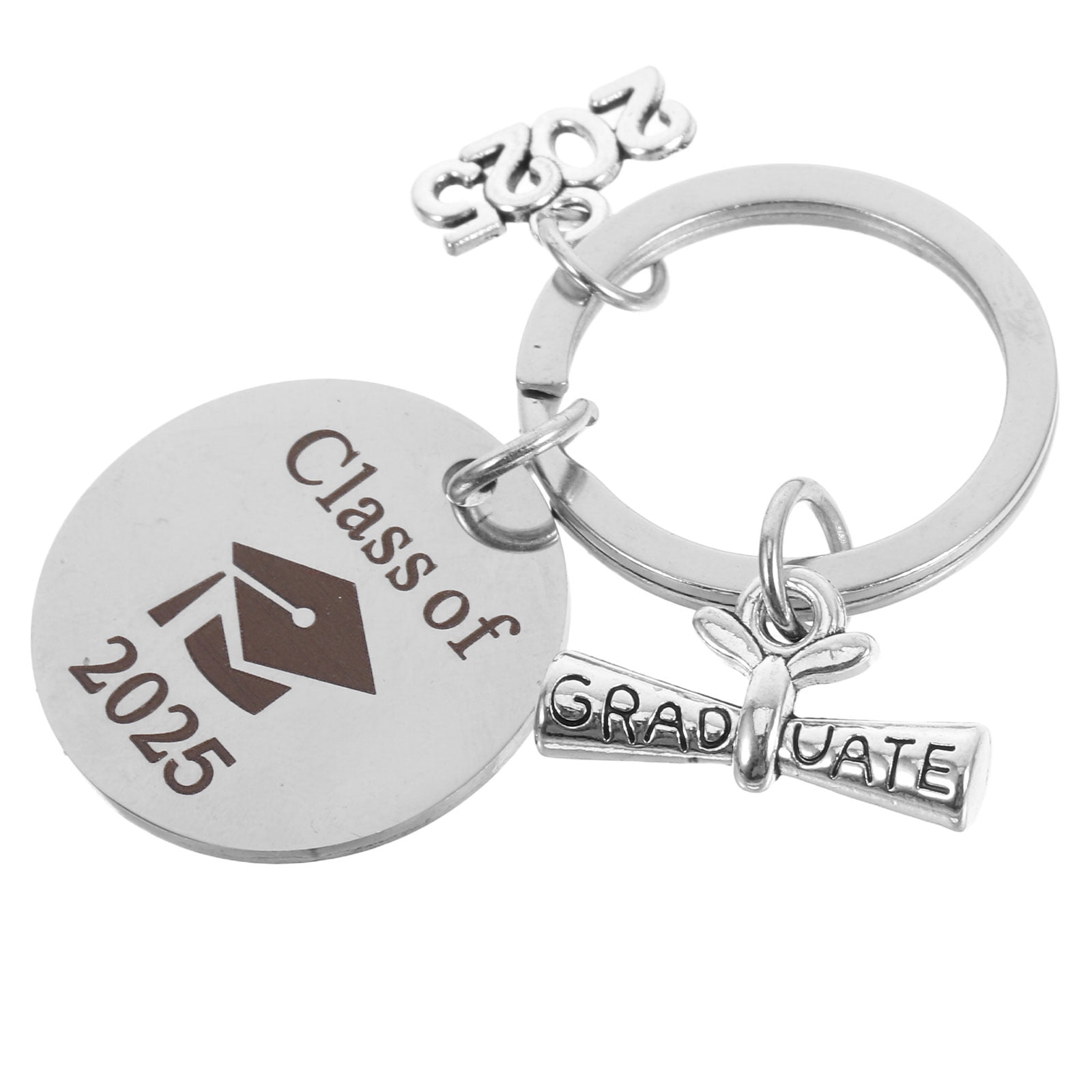 Class of 2025 Keychain Stainless Steel Key Ring Graduation Charm ...