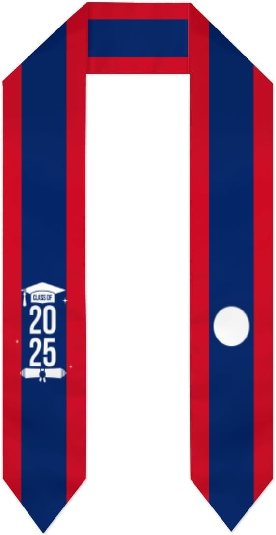 Class of 2025 Laos Flag Graduation Stoles Shawls Sash International ...