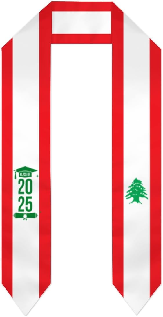 Class of 2025 Lebanon Flag Graduation Stoles Shawls Sash International ...