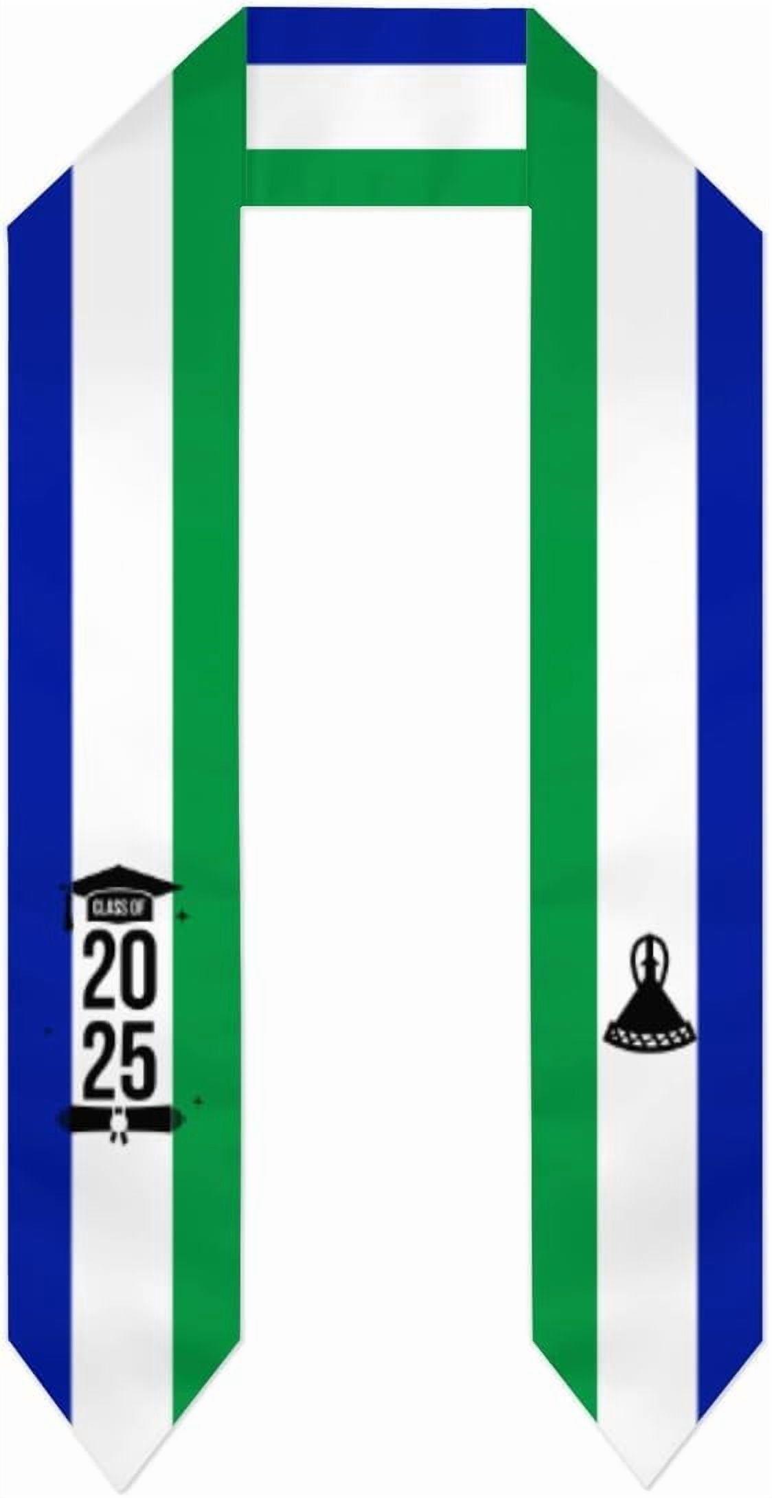 Class of 2025 Lesotho Flag Graduation Stoles Shawls Sash International ...