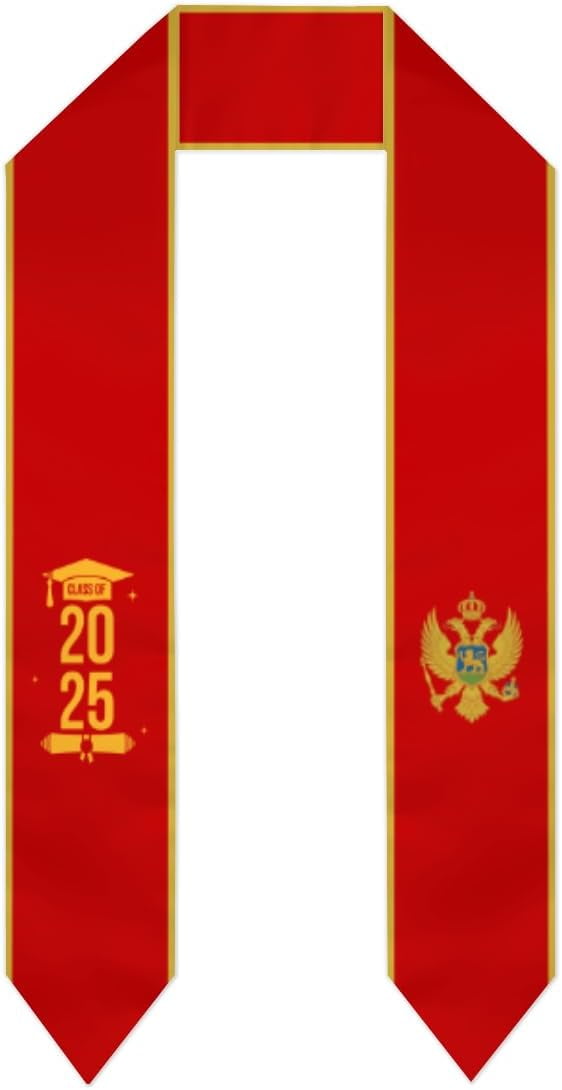 Class of 2025 Montenegro Flag Graduation Stoles Shawls Sash ...