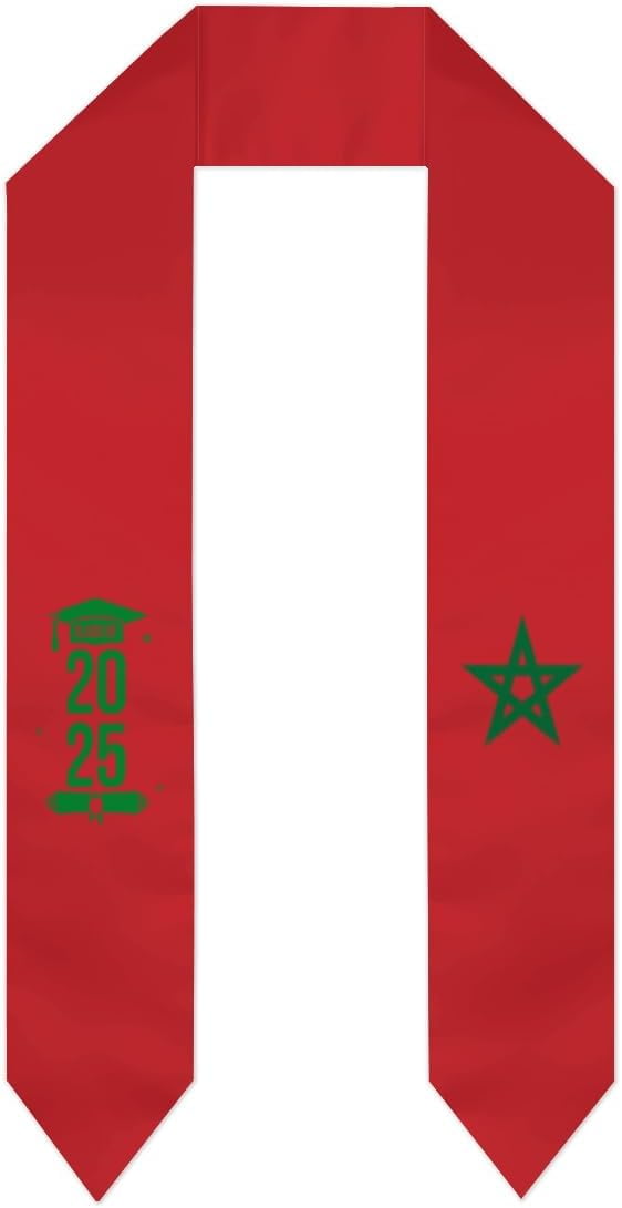 Class of 2025 Morocco Flag Graduation Stoles Shawls Sash International ...
