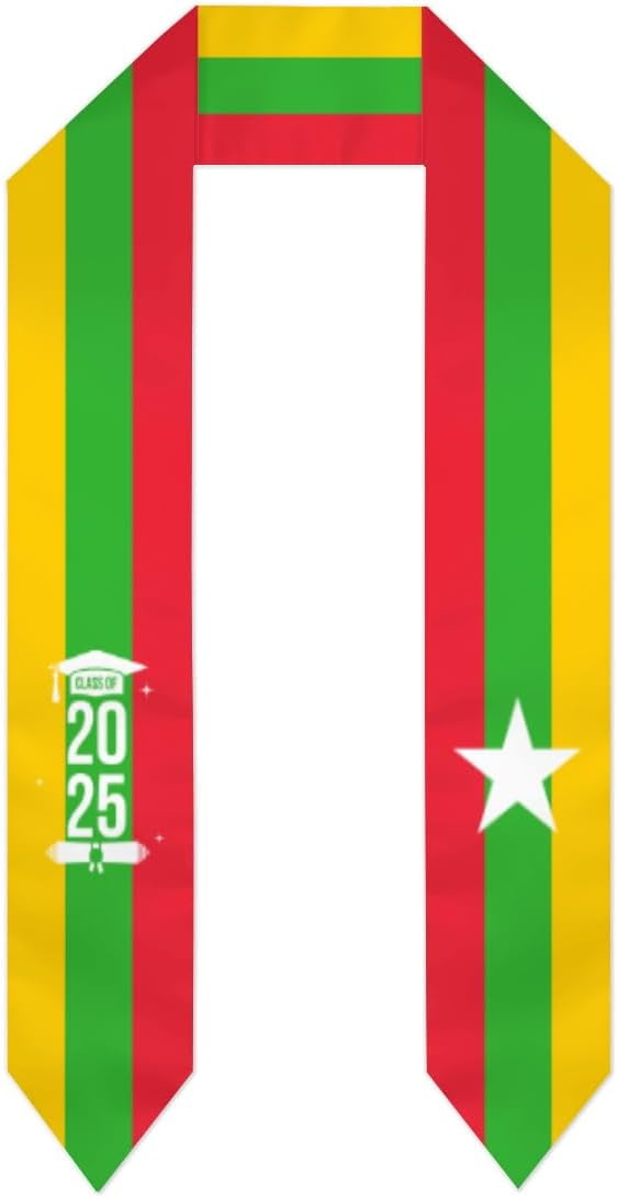 Class of 2025 Myanmar Flag Graduation Stoles Shawls Sash International ...