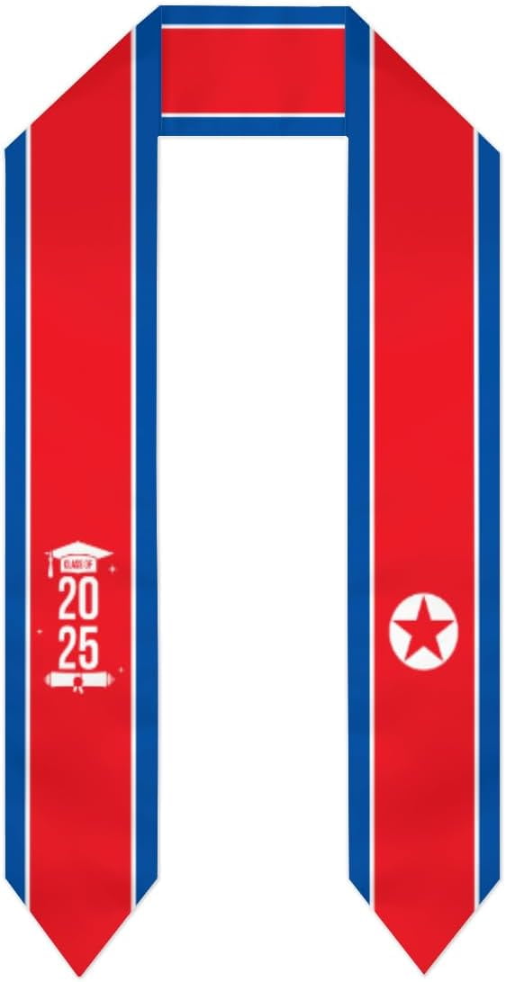 Class of 2025 North Korea Flag Graduation Stoles Shawls Sash ...