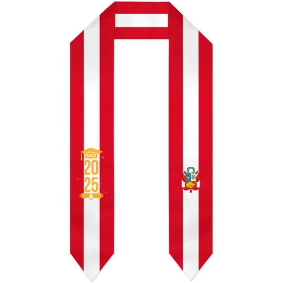 Class of 2025 Peru Flag Graduation Stoles Shawls Sash International ...