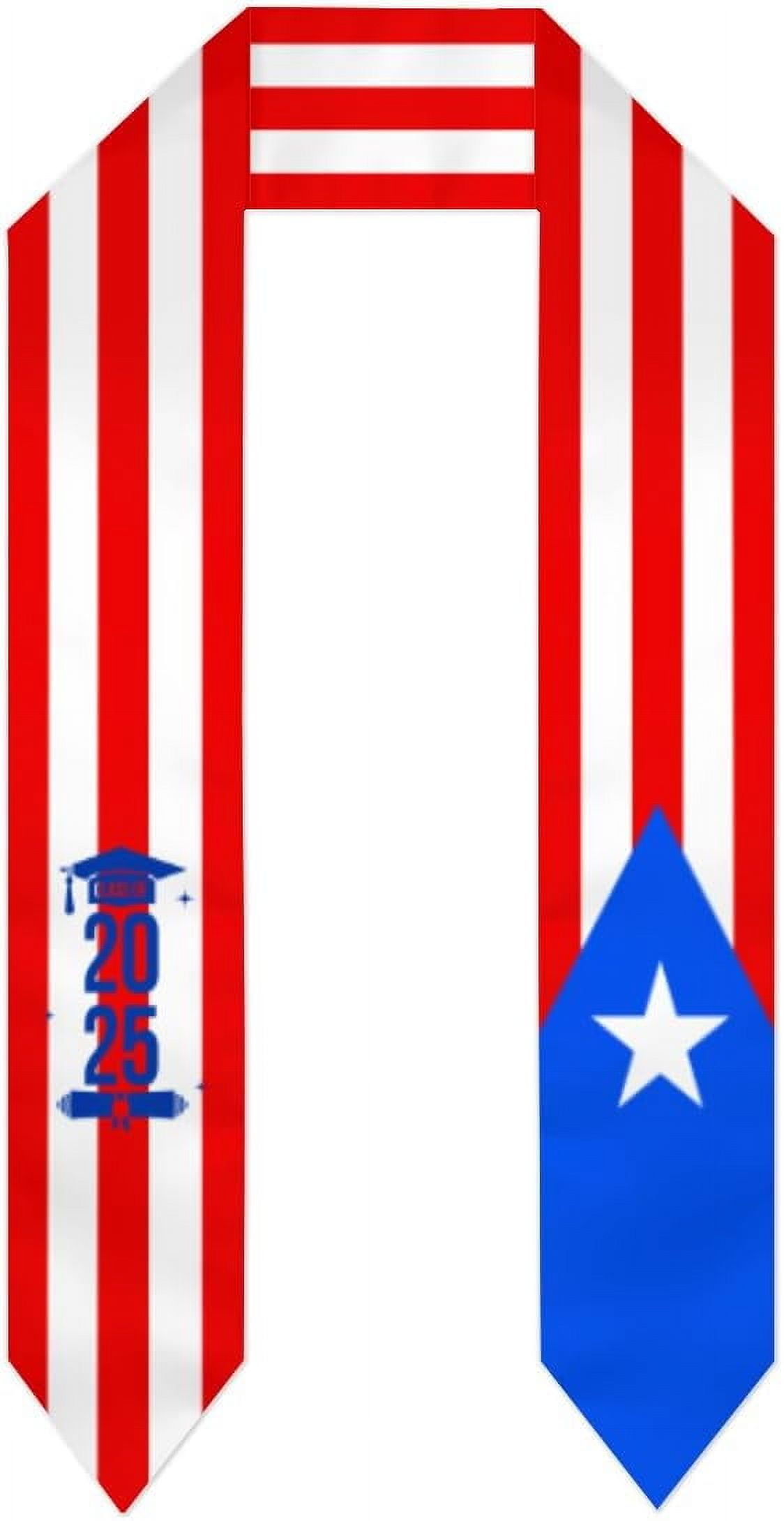 Class of 2025 Puerto Rico Flag Graduation Stoles Shawls Sash ...