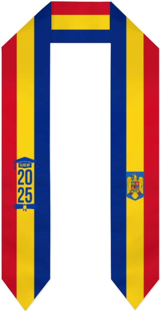 Class of 2025 Romania Flag Graduation Stoles Shawls Sash International ...