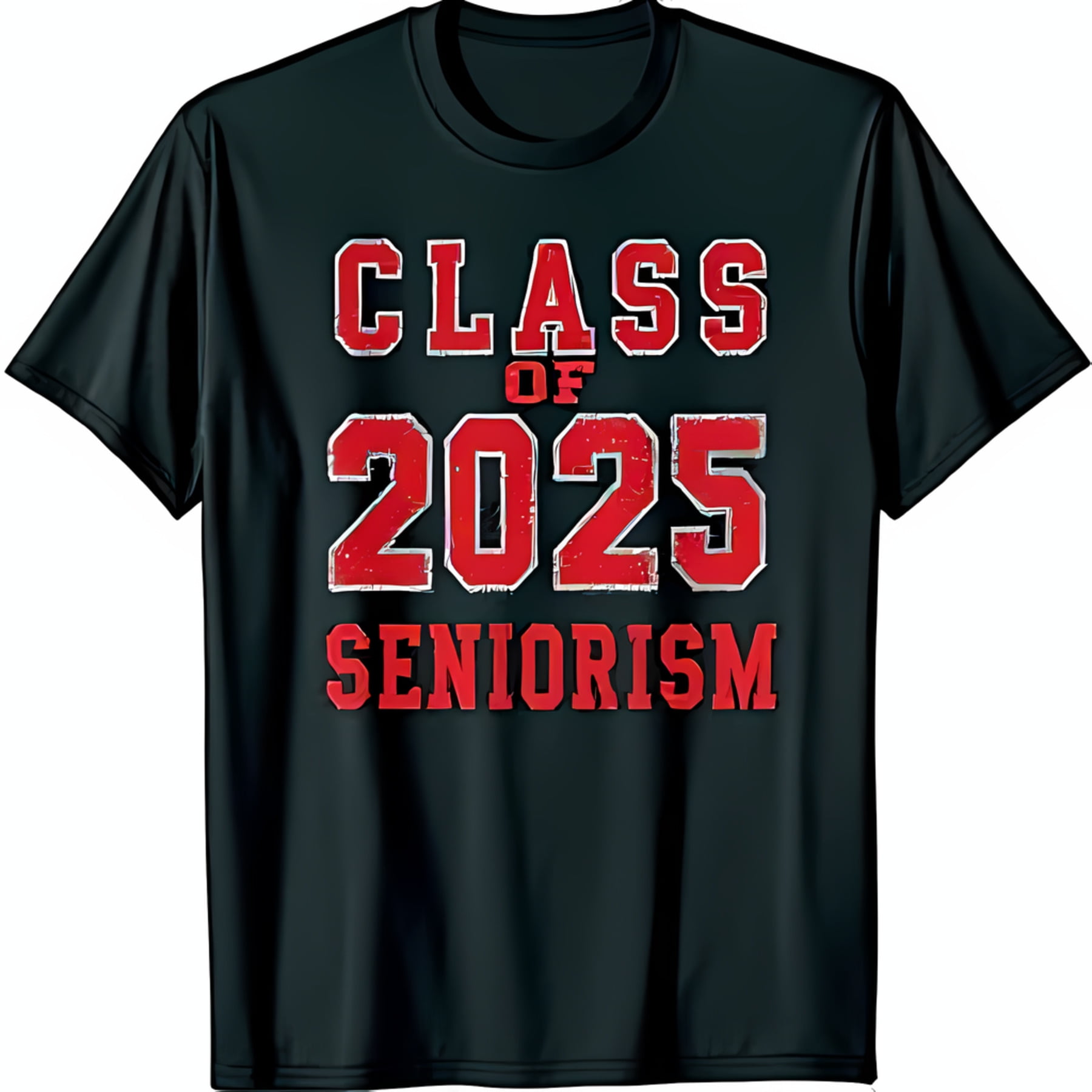Class of 2025 Seniorism Vintage Black T-Shirt Stylish Graduation Tee ...