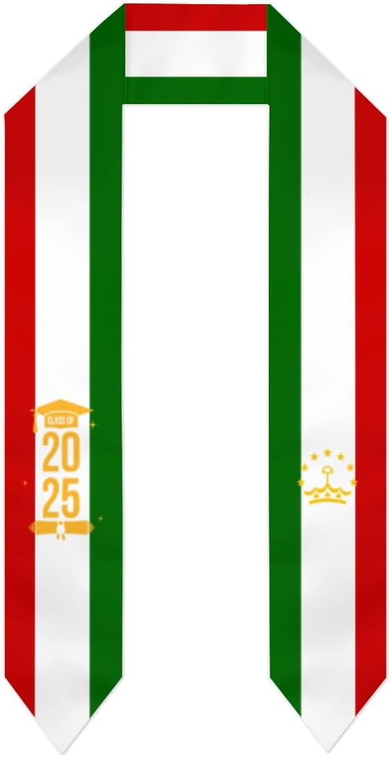 Class of 2025 Tajikistan Flag Graduation Stoles Shawls Sash ...