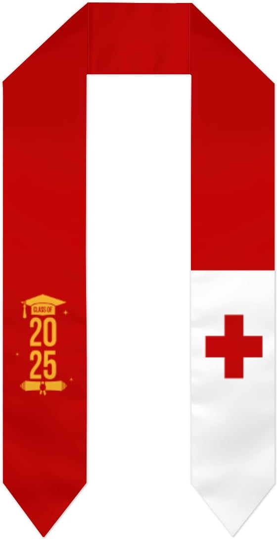 Class of 2025 Tonga Flag Graduation Stoles Shawls Sash International ...