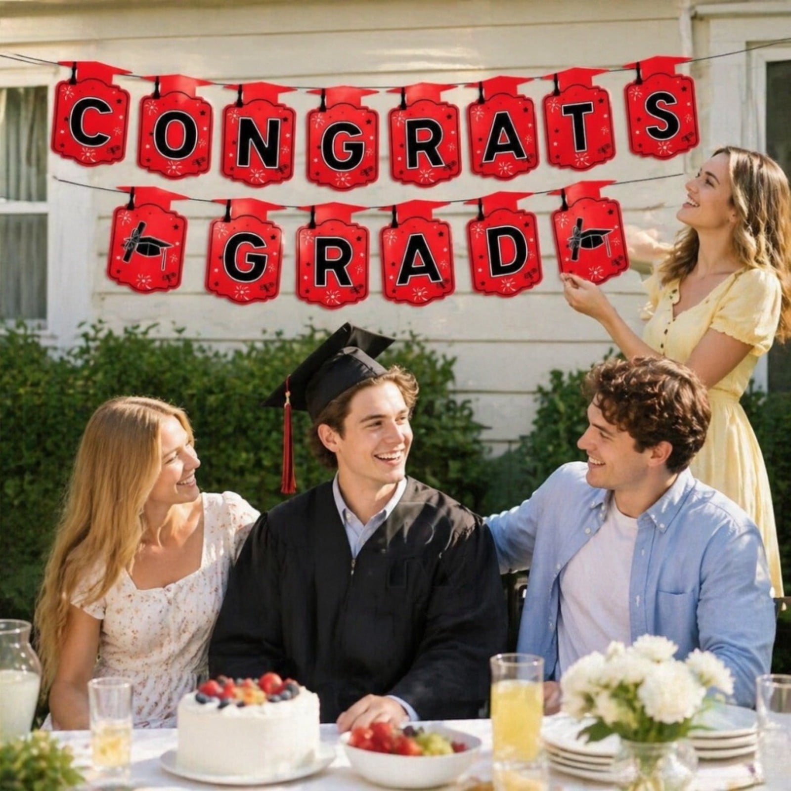 Class of 2026 Graduation Banner Set Paper Bunting with CONGRATS GRAD, 5 ...