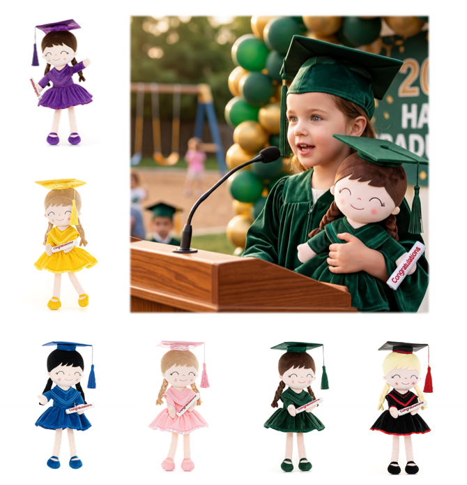 Class of 2026 Graduation Doll – Traditional Cap and Gown Plush ...