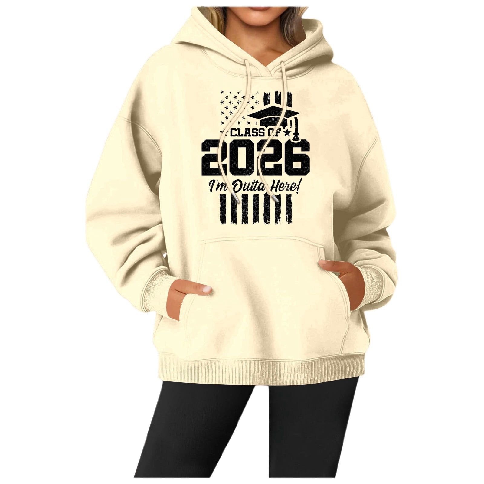 Class of 2026 Hoodies Women Drawstring Senior Gifts Graduation Pullover ...
