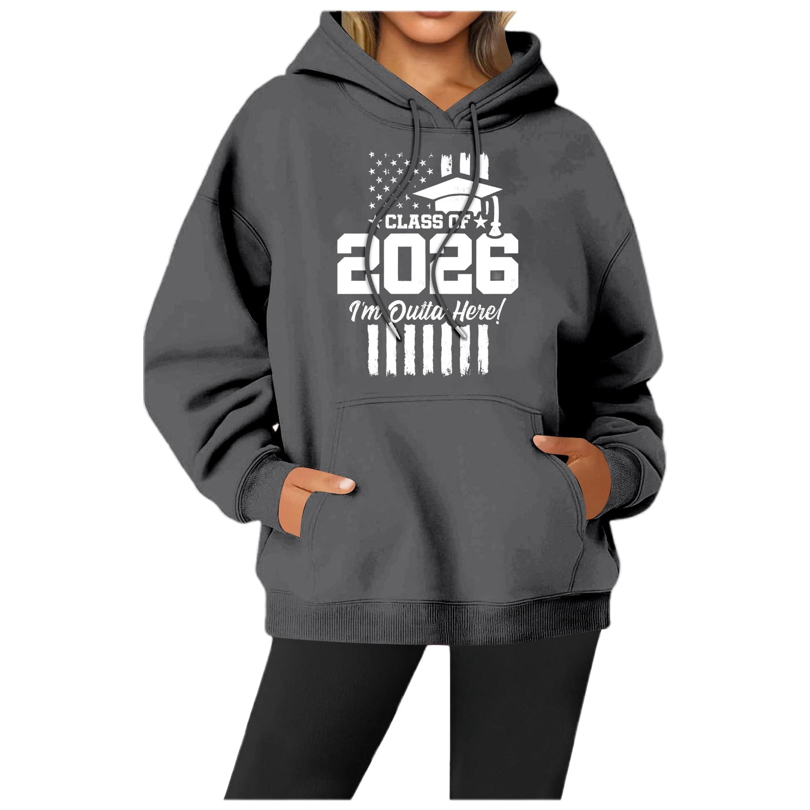 Class of 2026 Hoodies Women Drawstring Senior Gifts Graduation Pullover ...