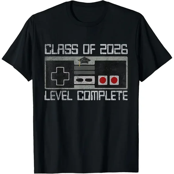 Class of 2026 Level Complete Gamer Style Senior Graduation Unisex T ...