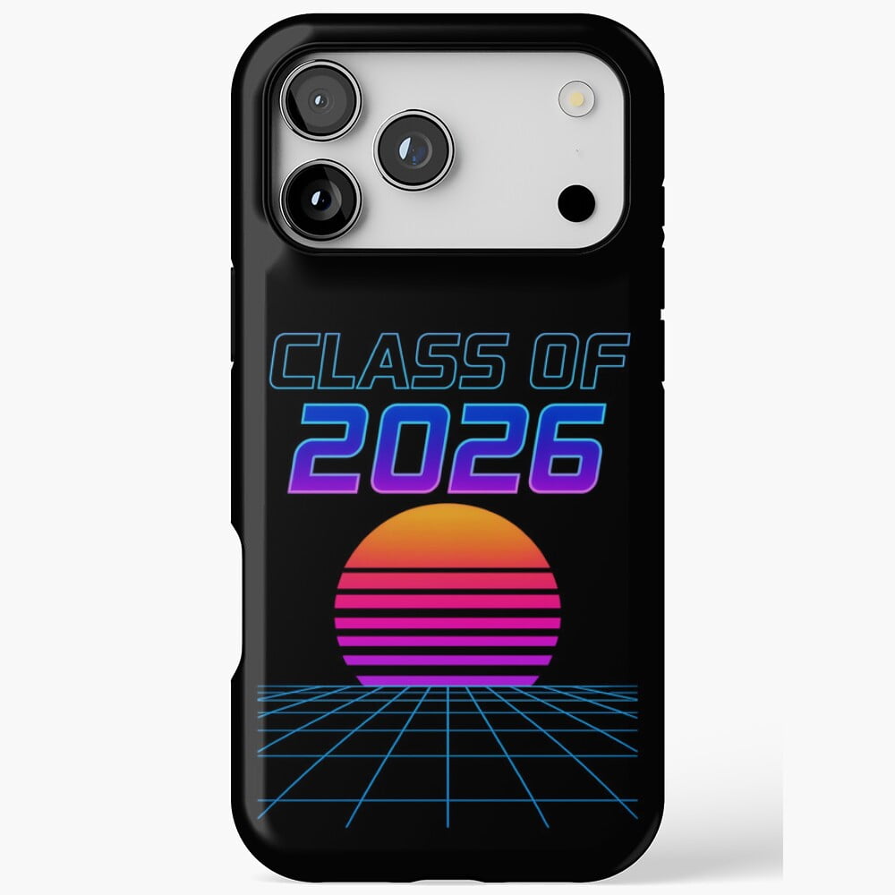 Class of 2026 Neon Retro Senior Sunrise iPhone Case 11 through 17 Pro ...