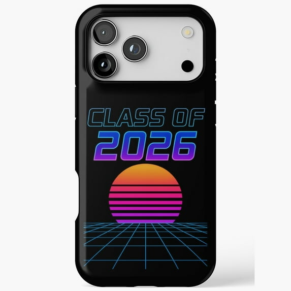 Class of 2026 Neon Retro Senior Sunrise iPhone Case 11 through 17 Pro ...