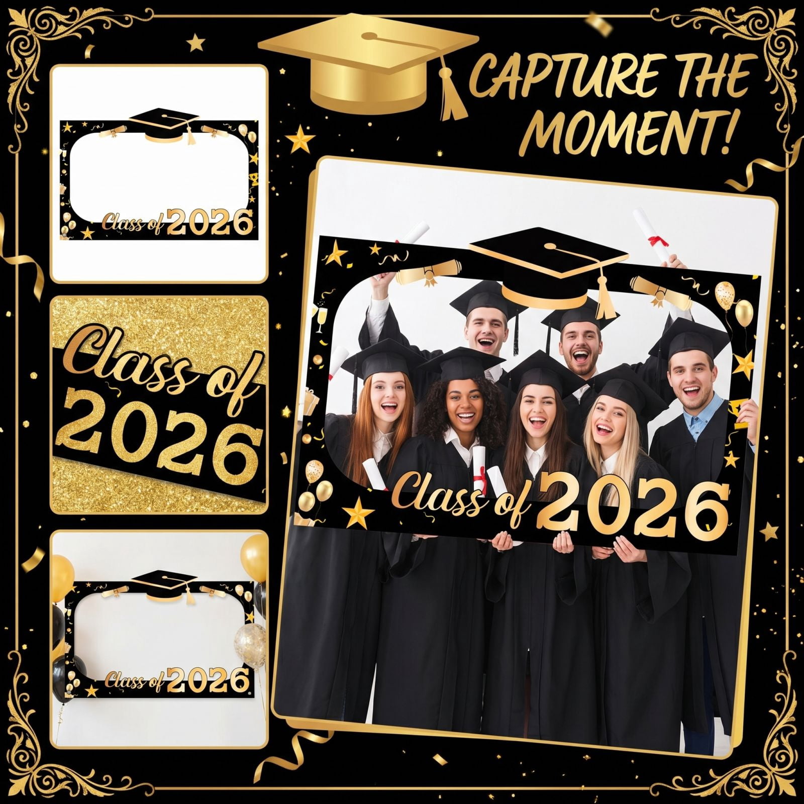 Class of 2026 Photo Booth Props Large Cutout Frame Banners for ...