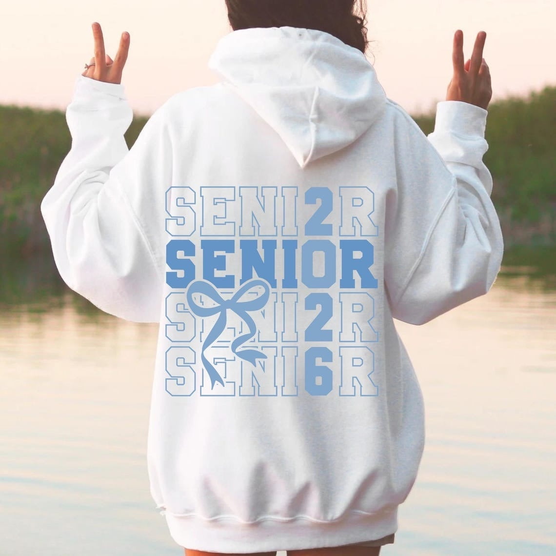 Class of 2026 Senior Hoodie Sweatshirt, Blue Bow Senior Hoodie for ...