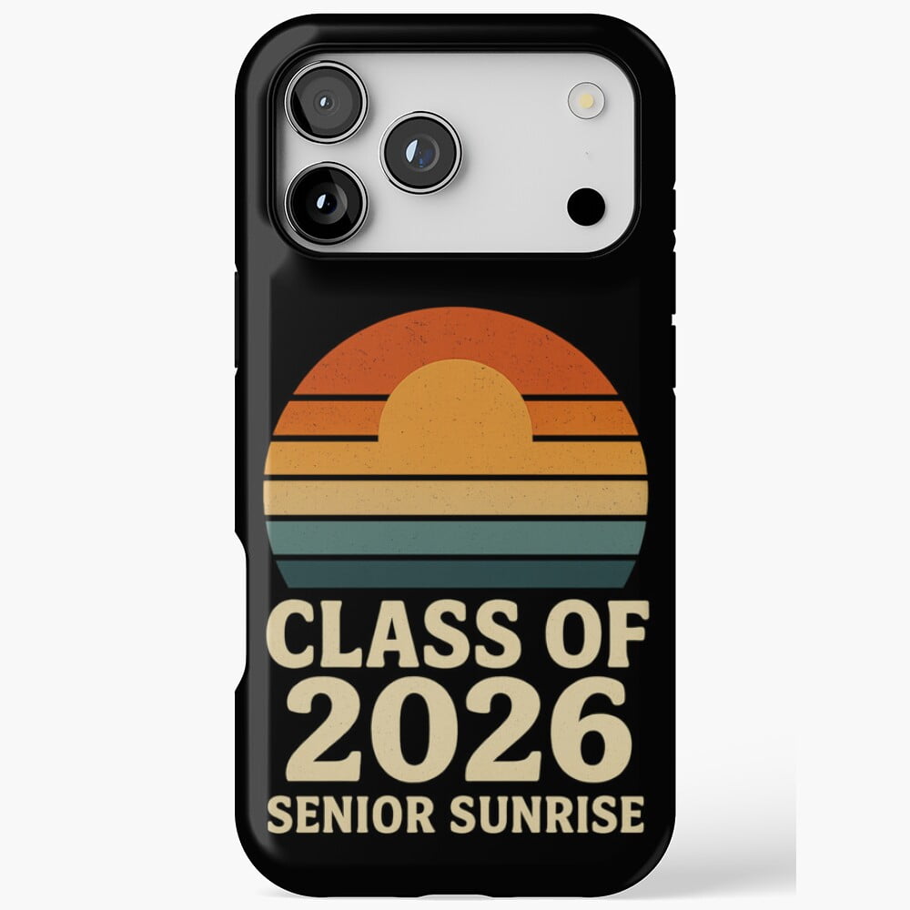 Class of 2026 Senior Sunrise Retro Stripes iPhone Case 11 to 17 Pro Max ...