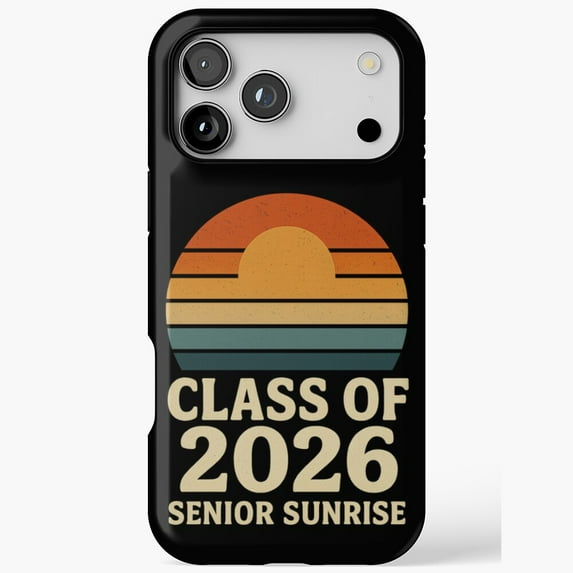 Class of 2026 Senior Sunrise Retro Stripes iPhone Case 11 to 17 Pro Max ...