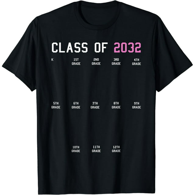Class of 2032 Graduation T-shirt with Space for Handprints Black T ...