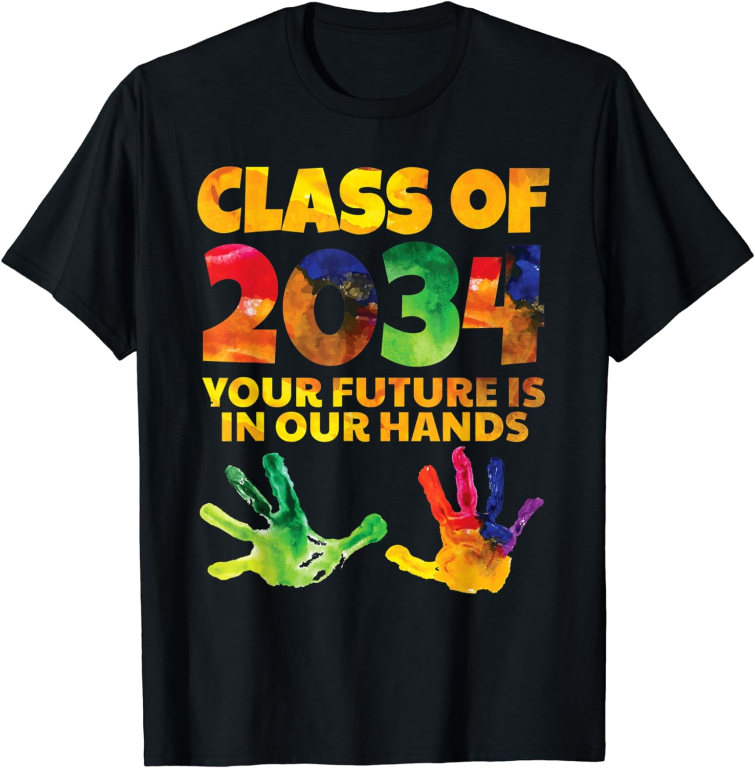 Class of 2034 Shirt Handprint Grow with Me Graduation 2034 T-Shirt ...