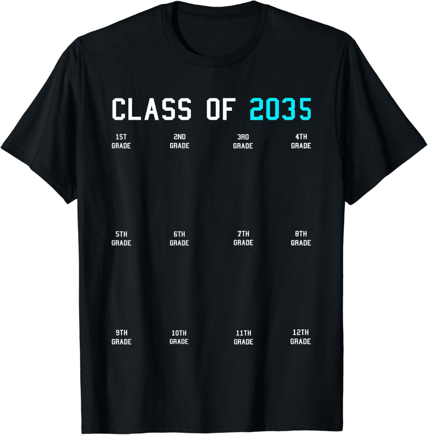 Class of 2035 Grow with Me Graduation First Day Handprints T-Shirt ...