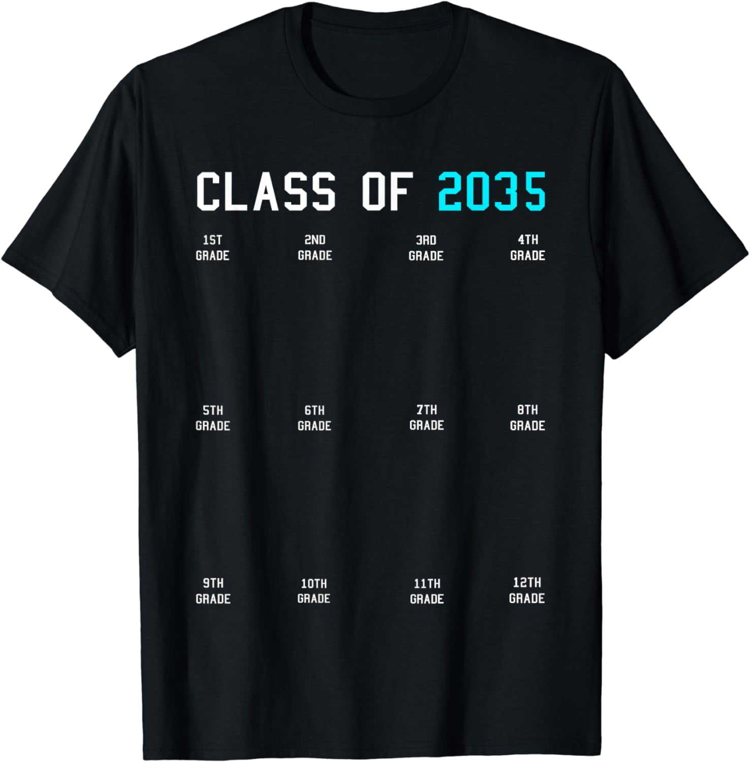 Class of 2035 Grow with Me Graduation First Day Handprints T-Shirt ...