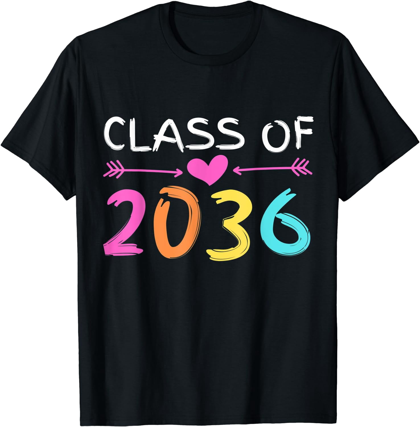 Class of 2036 Grow With Me Shirt Back School Heart Arrows T-Shirt ...