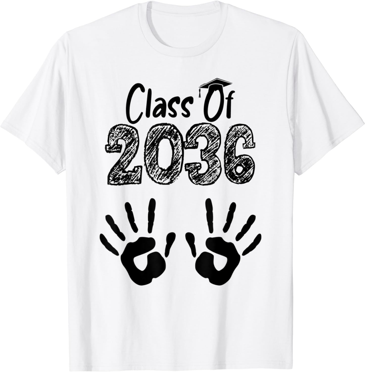 Class of 2036 Grow With Me Shirt Handprint On Back First Day T-Shirt ...