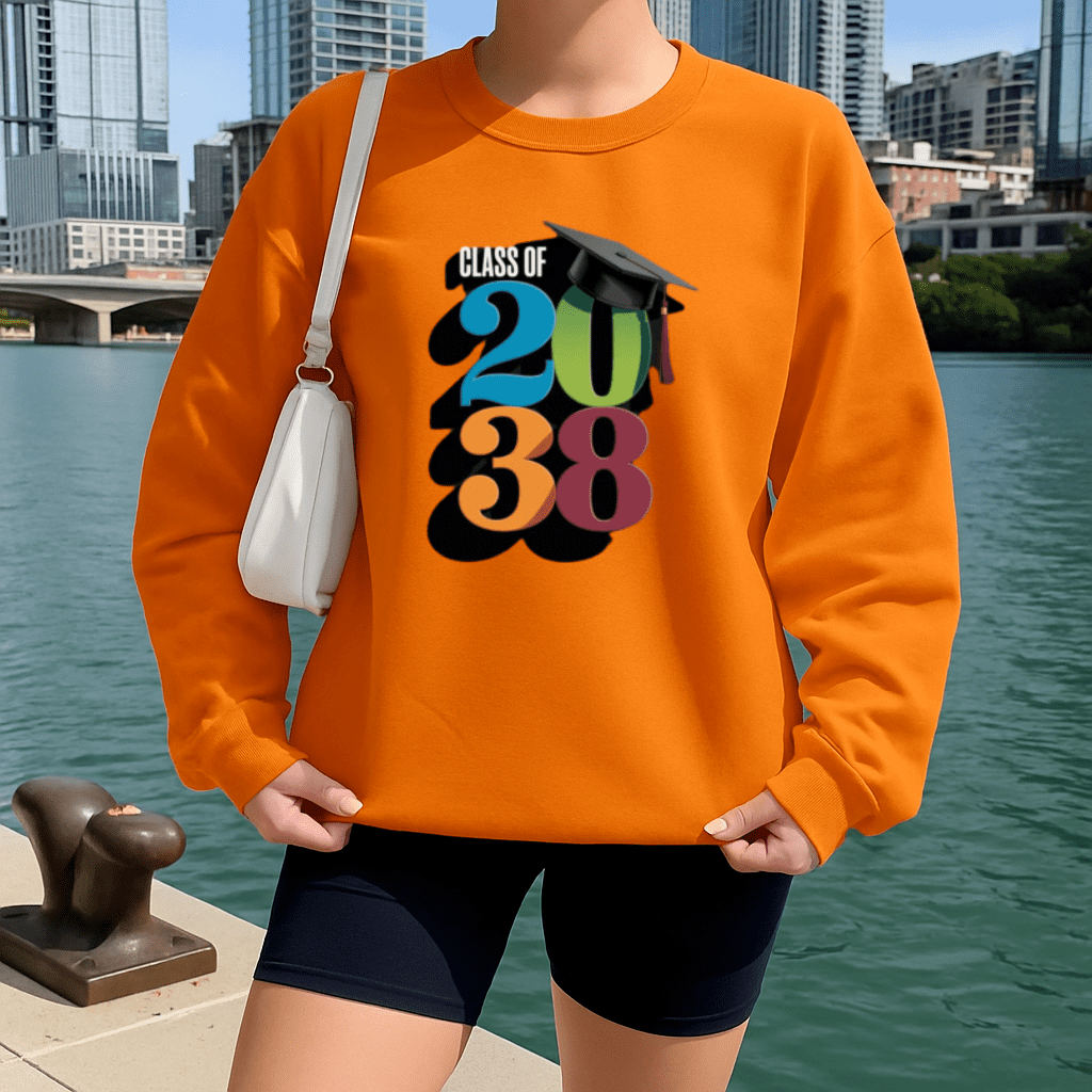 Class of 2038 Cute Grow with Me Primary Colors Gift Sweatshirt, up to Size 5XL - Walmart.com