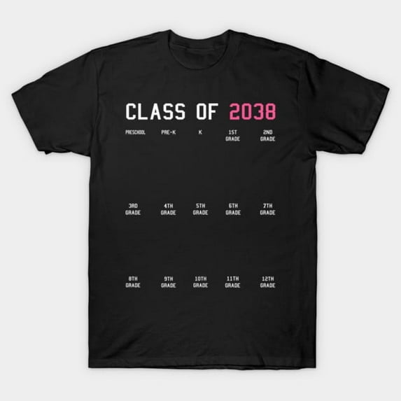 Class of 2038 Grow with Me Graduation Handprints, H17712 Unisex T-Shirt ...