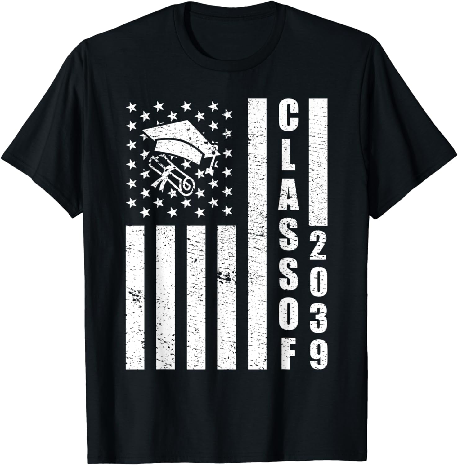 Class of 2039 Distressed American Flag Graduation T-Shirt - Walmart.com