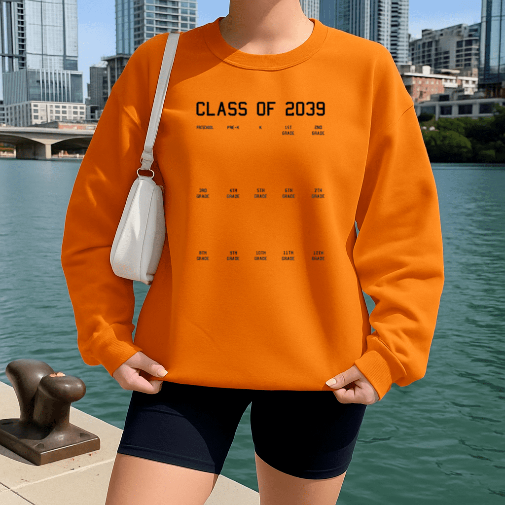 Class of 2039 Grow with Me First Day Handprints Sweatshirt, up to Size ...