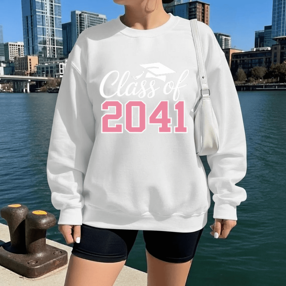 Class of 2041 Grow with Me Pink Coquette Bow School Sweatshirt, up to ...