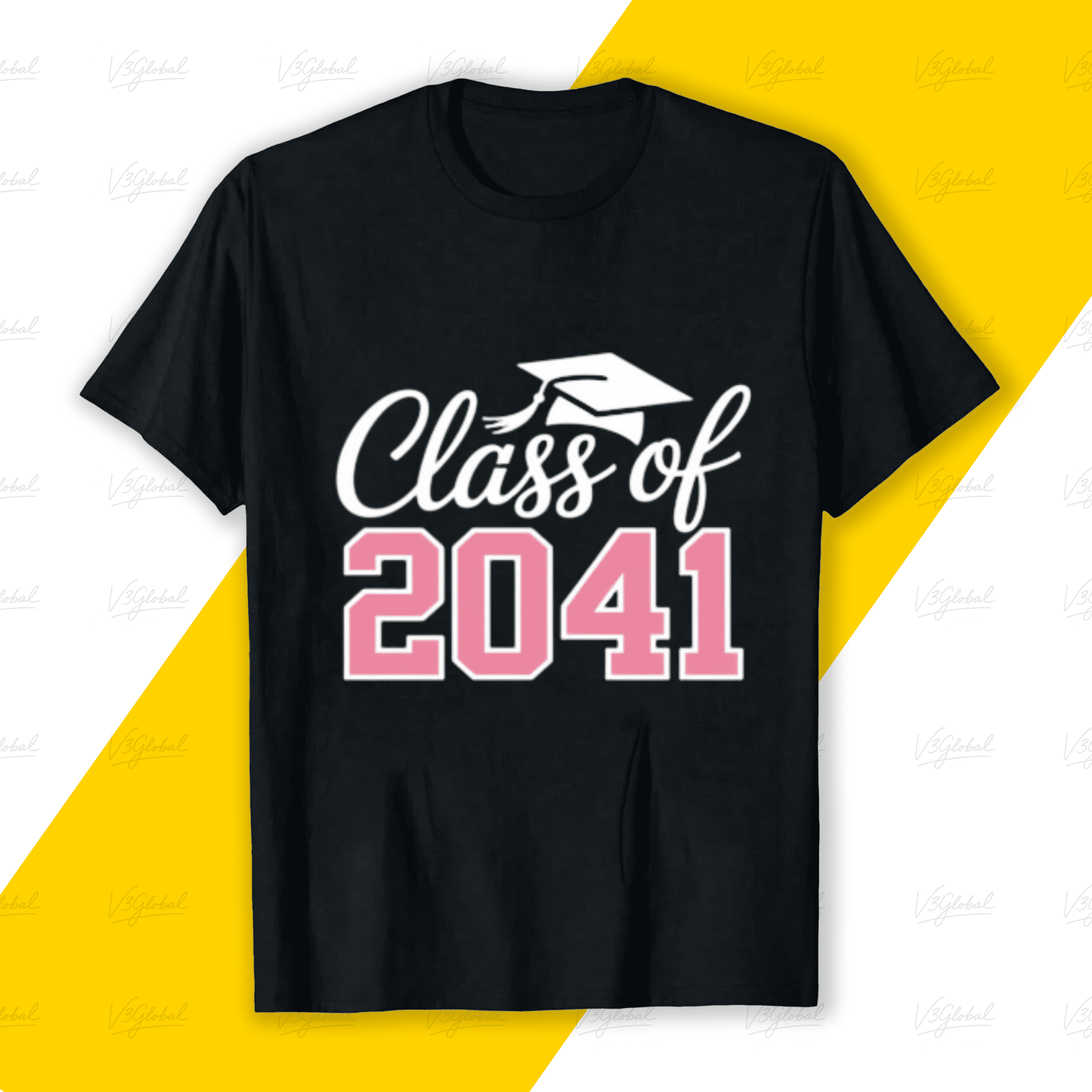 Class of 2041 Grow with Me Pink Coquette Bow School Unisex T-Shirt, for ...
