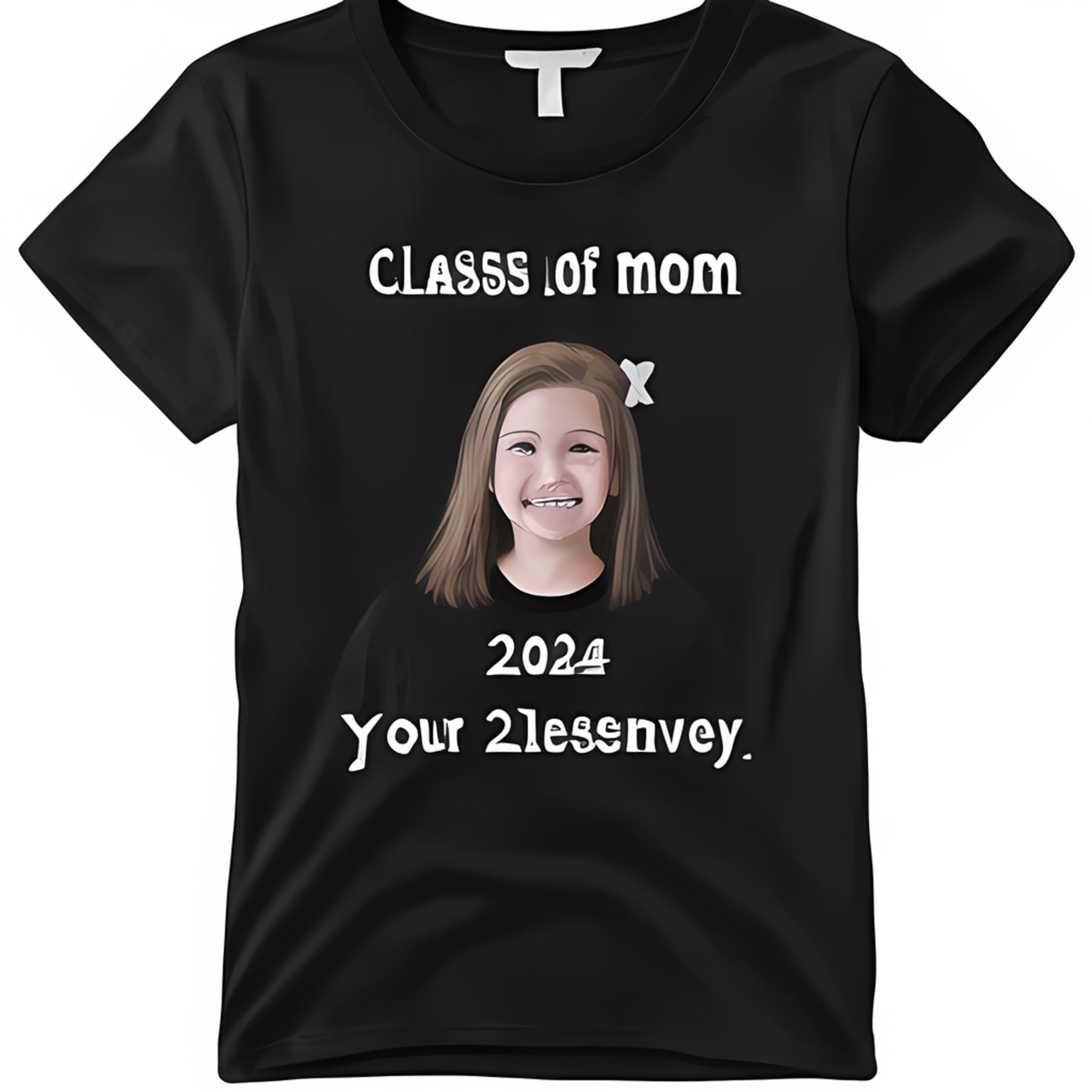 Class of Mom 2043 Blomb Black T-Shirt with Graduation Photo and Win Big ...