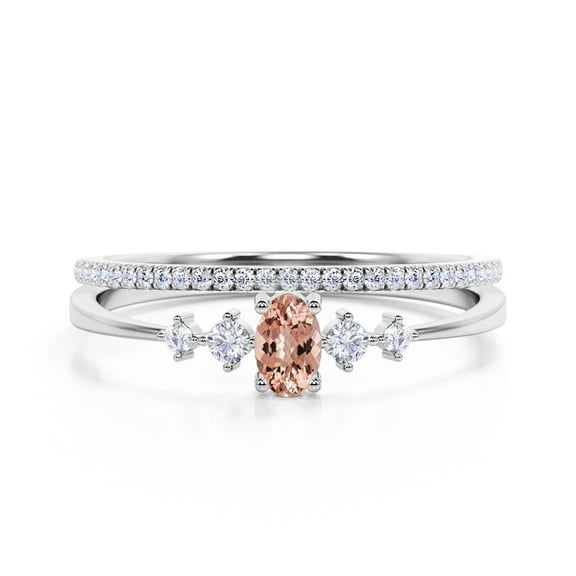 Classic Minimalist 1.50 Carat Baguette Cut Morganite And Diamond ...