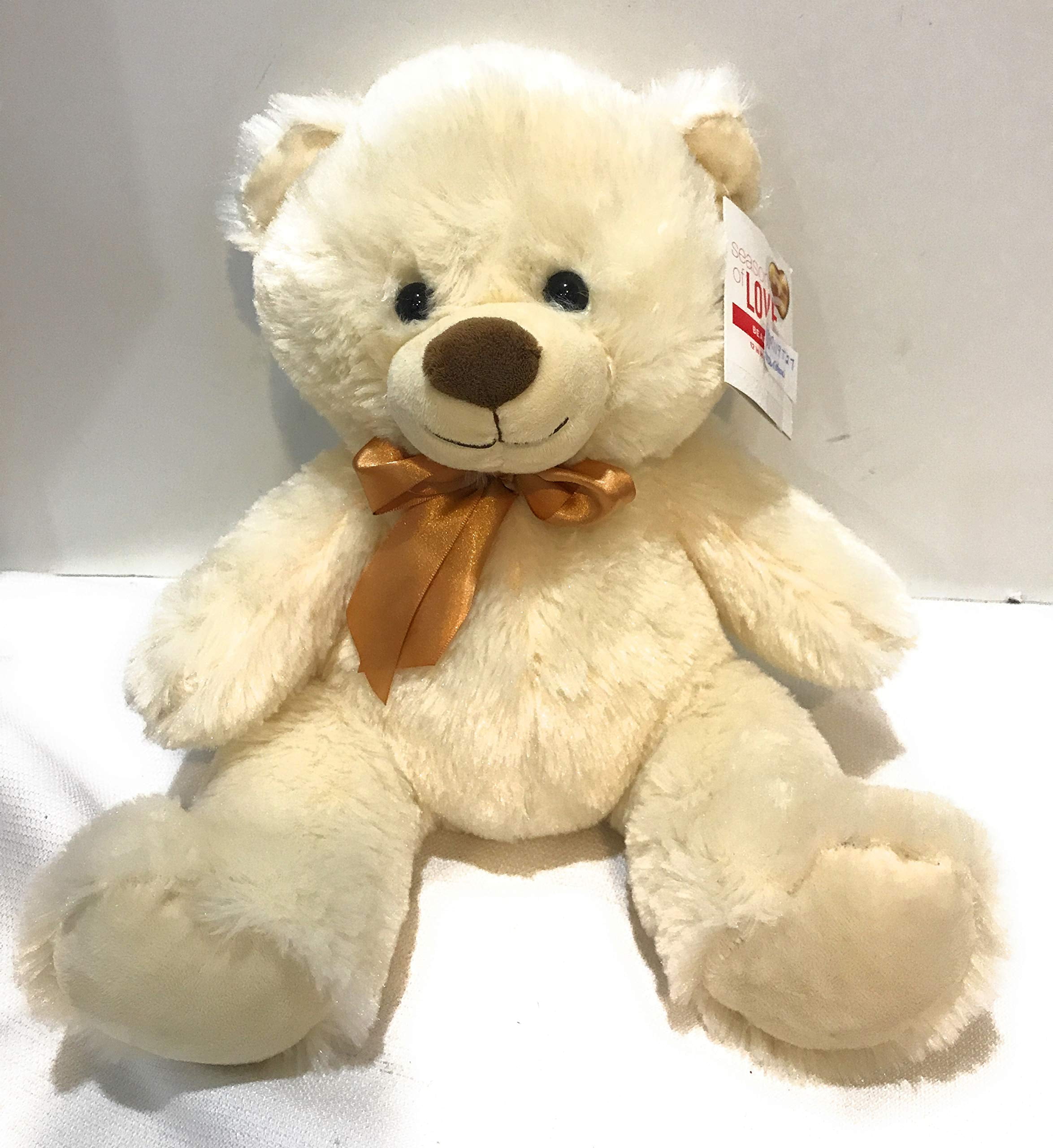 Classic 12" Cream Teddy Bear with Bronze Ribbon - Walmart.com