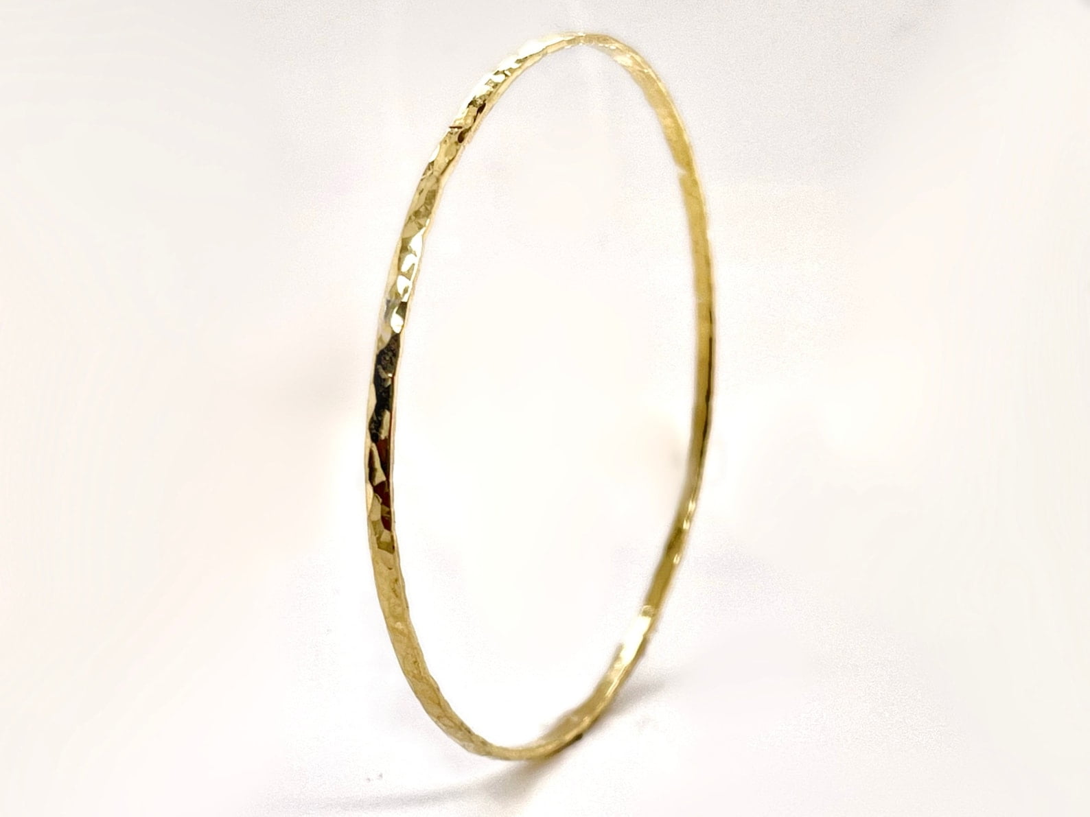Classic 14k Gold Filled Hammered Bangle, Textured Bangle, Gold Bangle ...