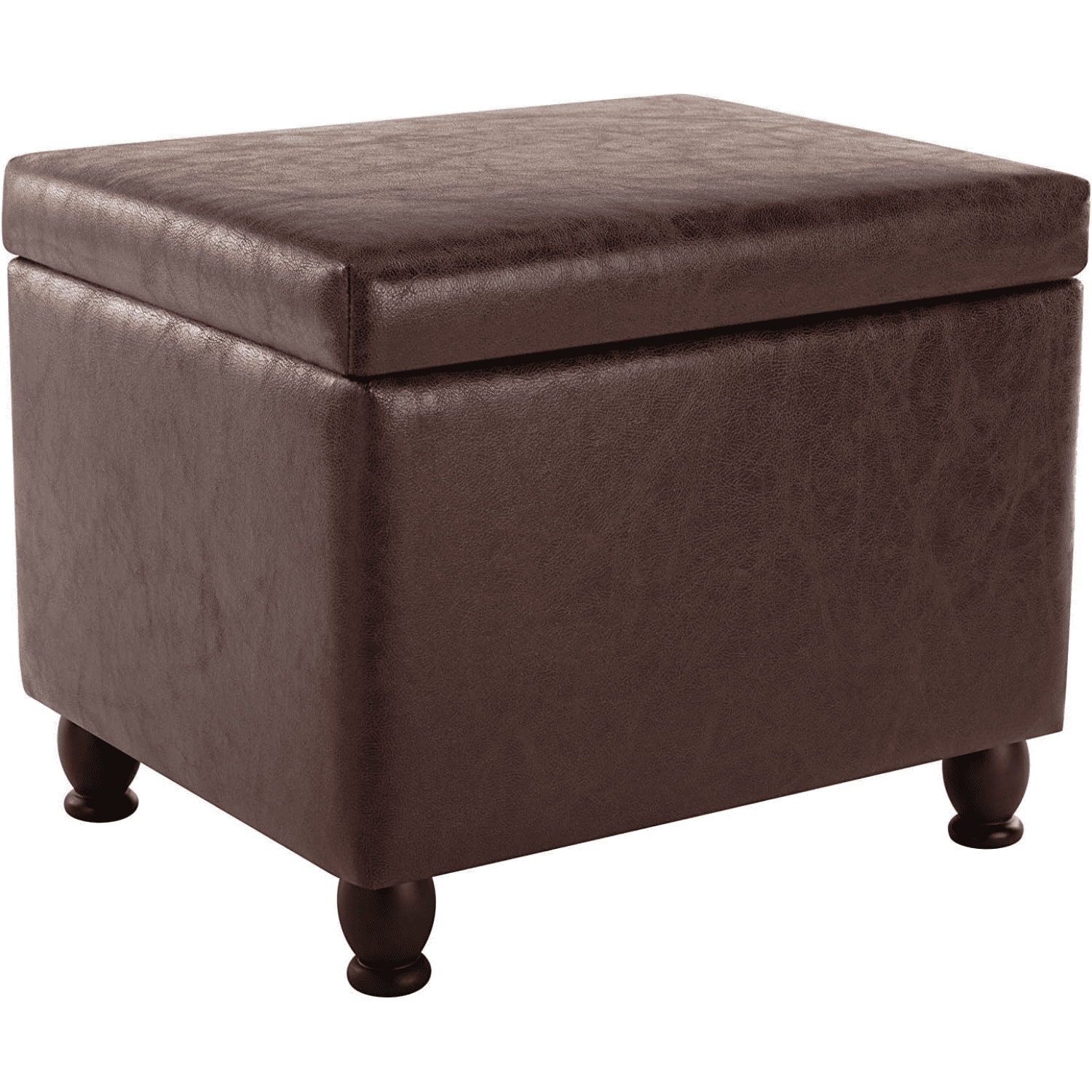 Classic 18-Inch Wide Rectangular Storage Ottoman Footstool with Hinged ...