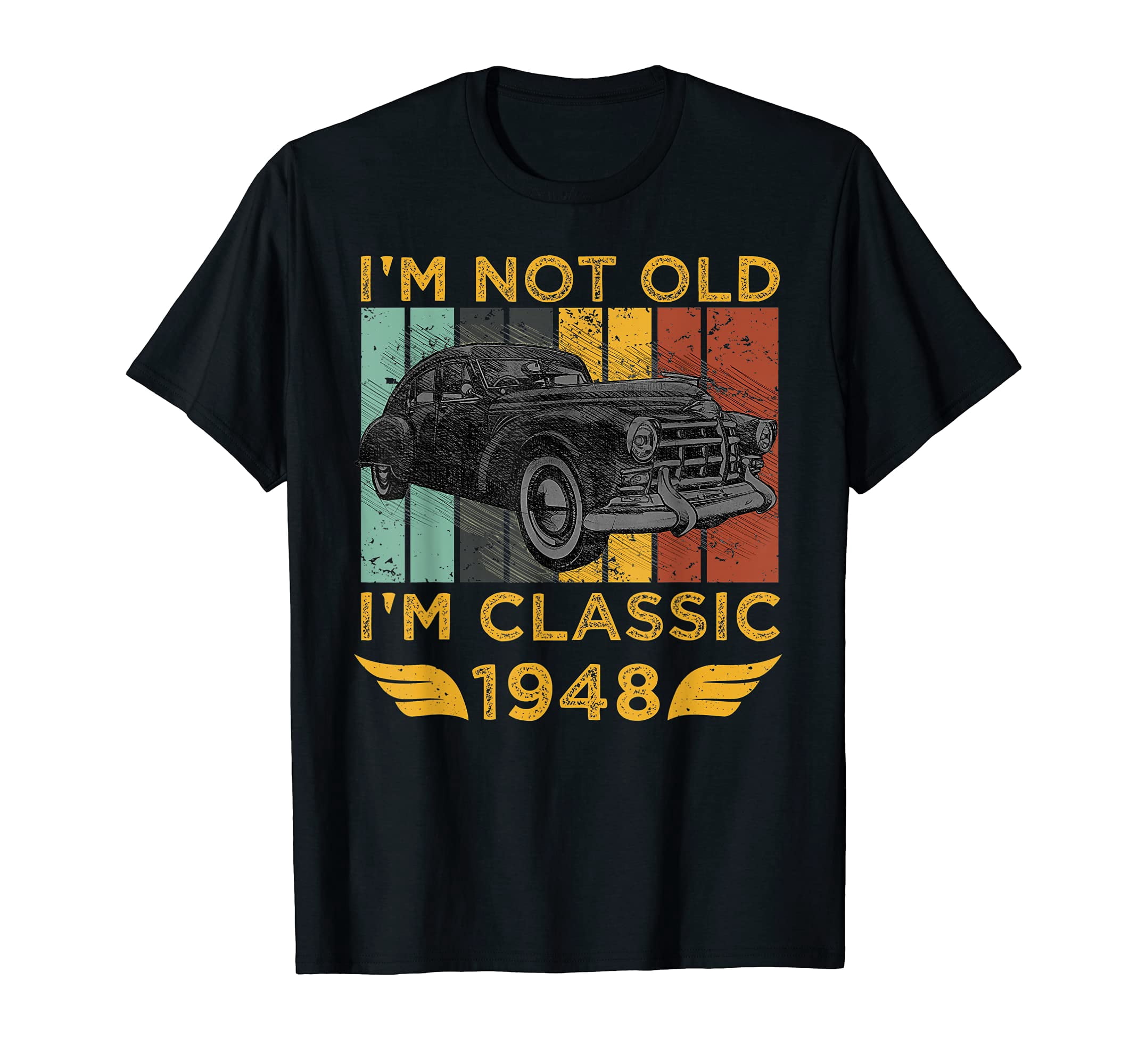 Classic 1948 Retro Car Graphic T-Shirt for Vintage Birthday Gift ...